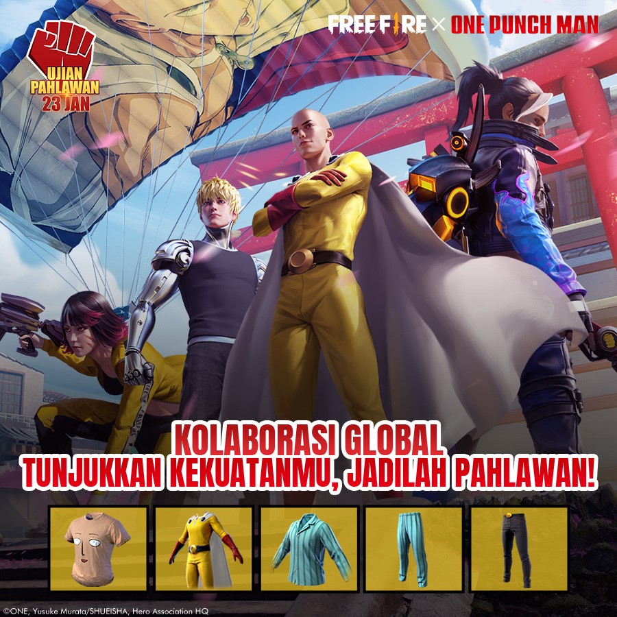 Free Fire x One-Punch Man, Hadirkan Kostum Saitama dan Genos Pada 10 ...