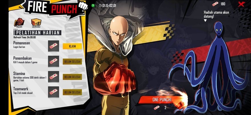 Free Fire x One-Punch Man, Hadirkan Kostum Saitama dan Genos Pada 10 ...