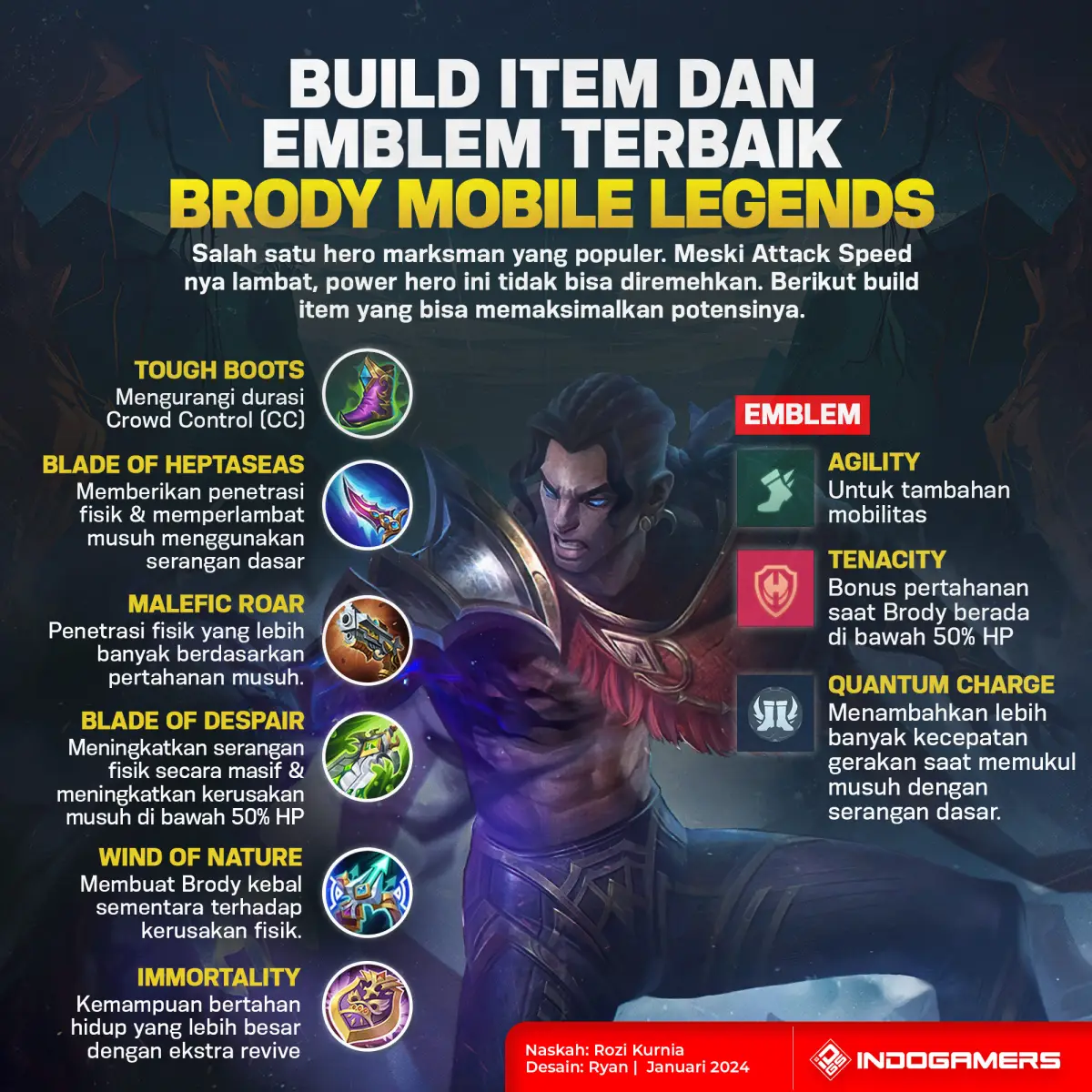 Build Item dan Emblem Terbaik Brody Mobile Legends, Dijamin Bakal ...