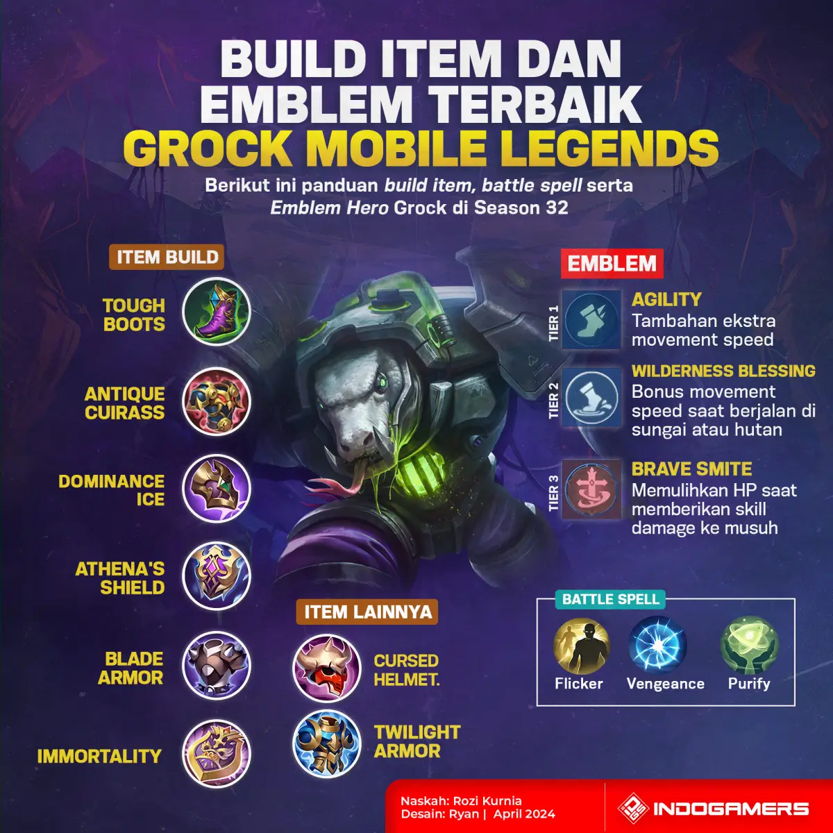 Build Terbaik Grock Mobile Legends, Hero Tank yang bisa mengubah jalannya pertandingan - IndoGamers